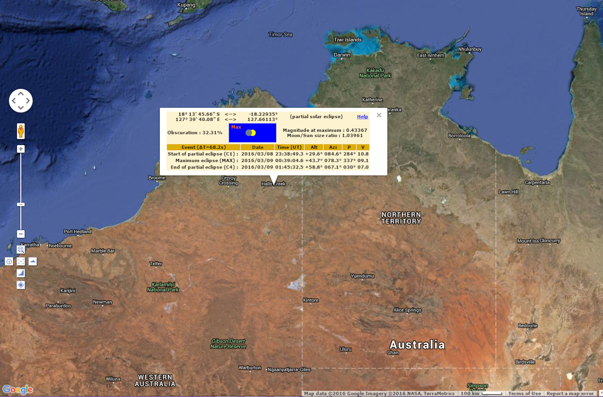 A partial solar eclipse for northern and western Australia