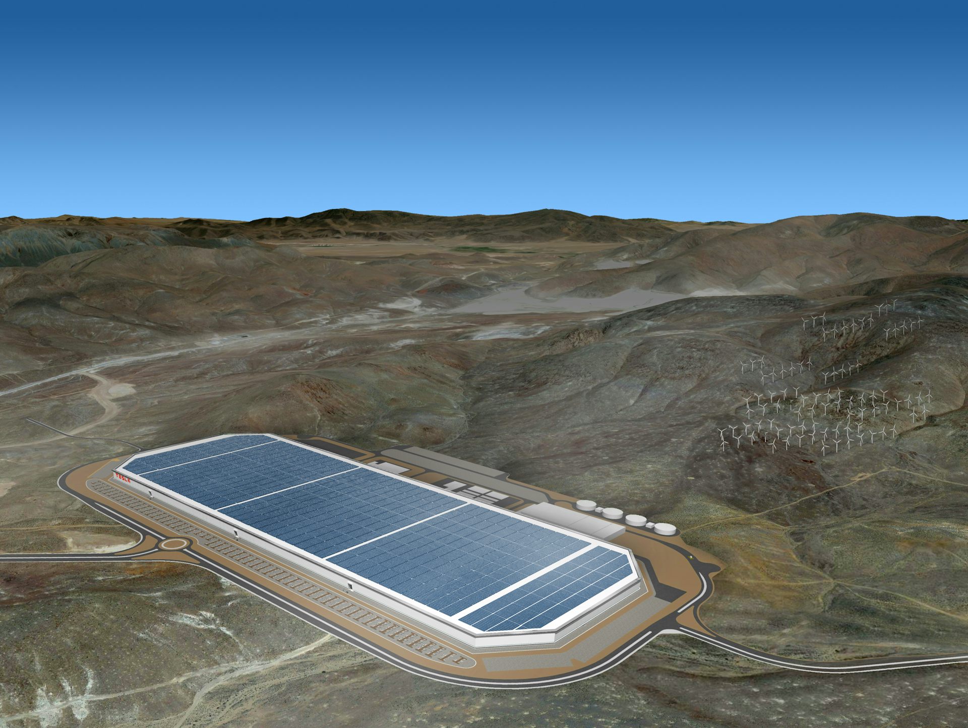 Tesla gigafactory solar panels store
