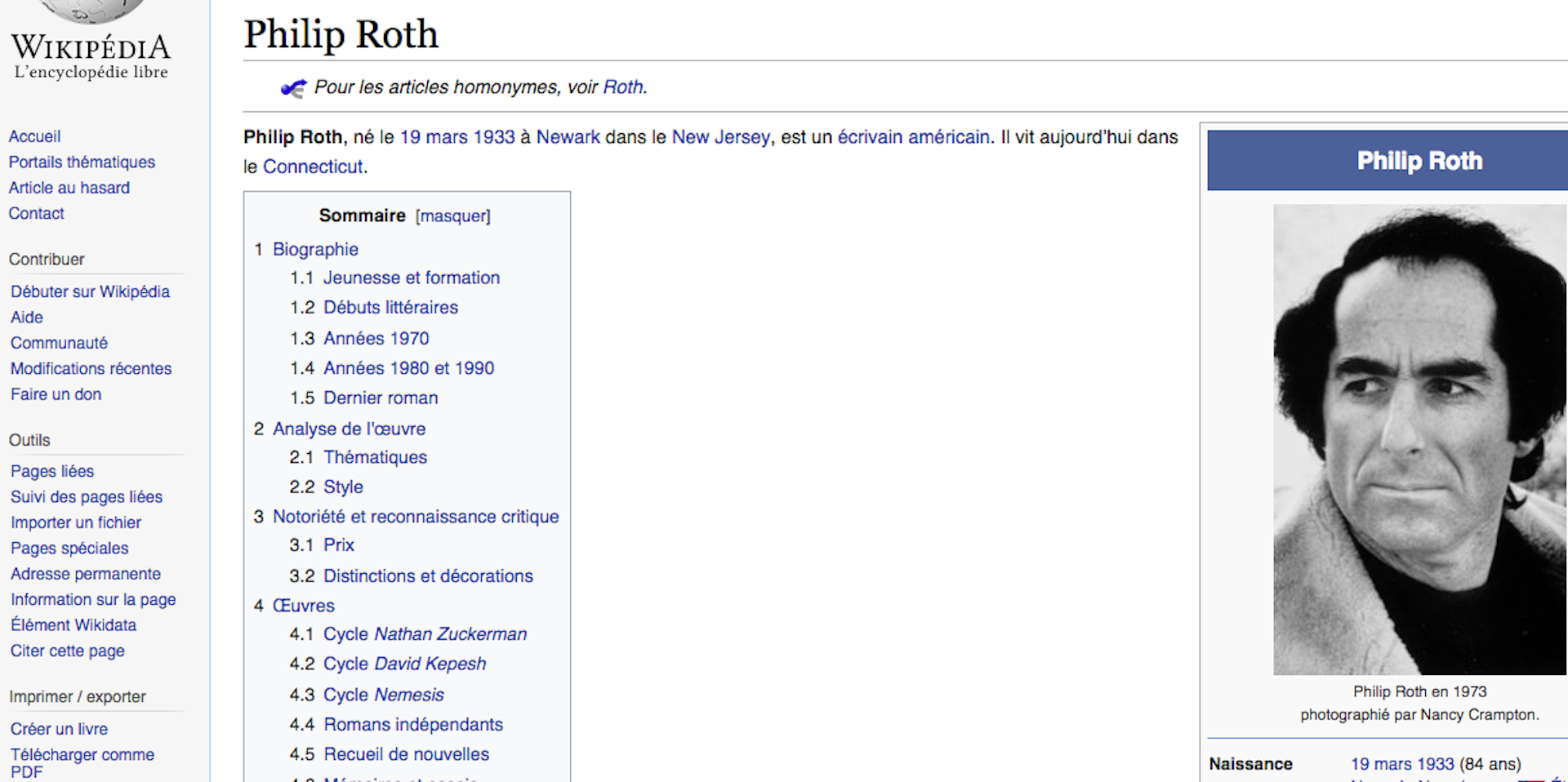 Wikipédia par l’anecdote : je suis Philip Roth