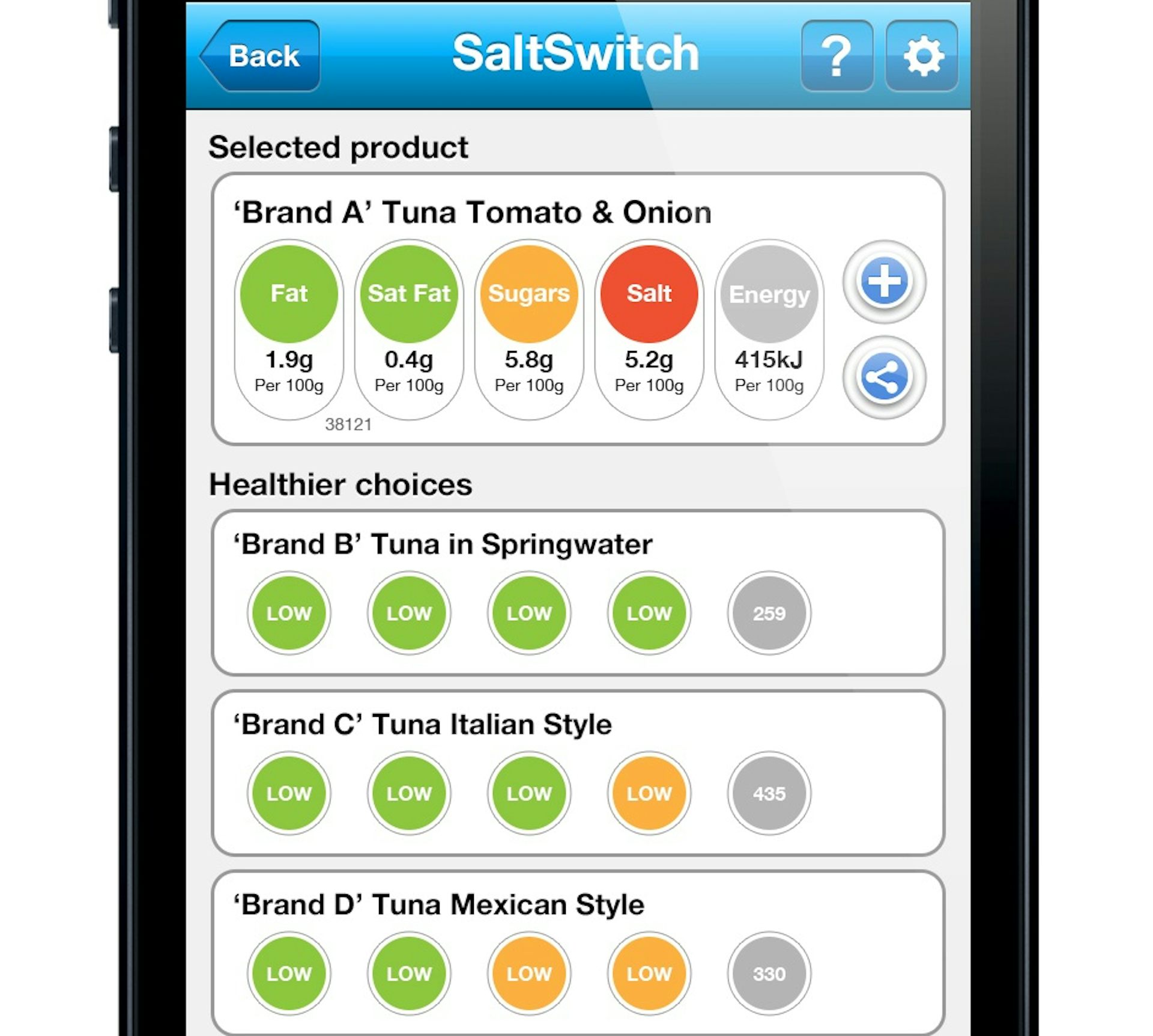 Smartphone app helps identify foods with less salt