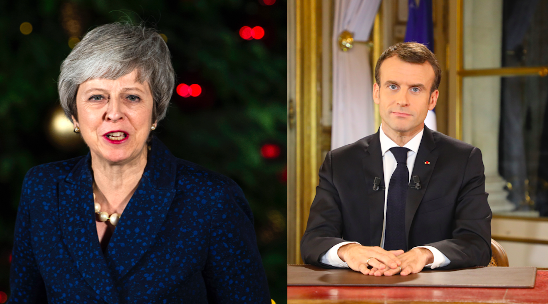 May defiant, Macron contrite amid crises that threaten the EU’s stability