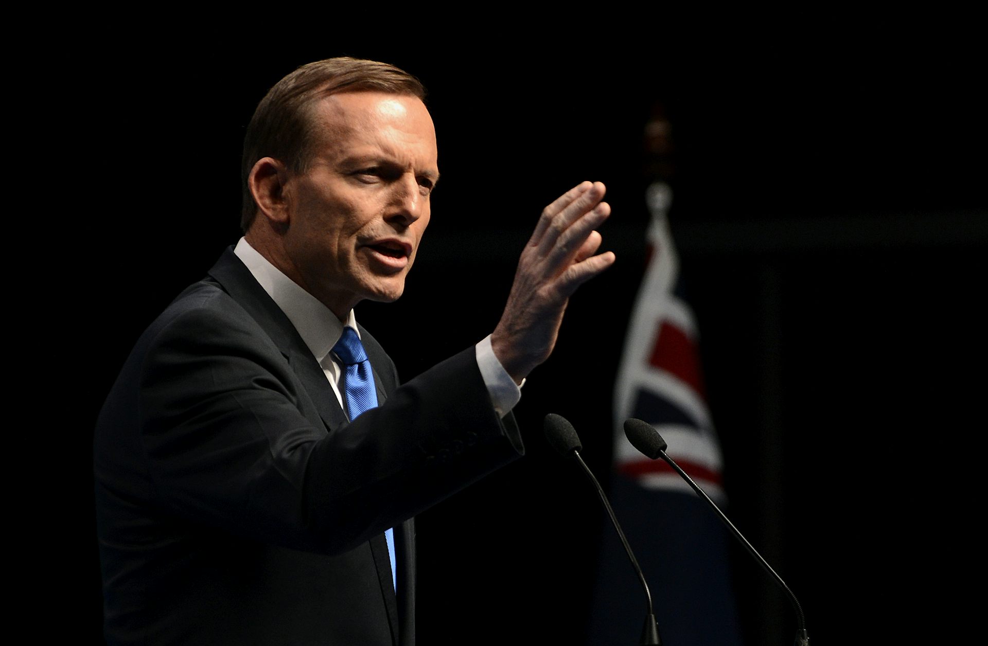 Abbott launch: small hand-outs, but big promises