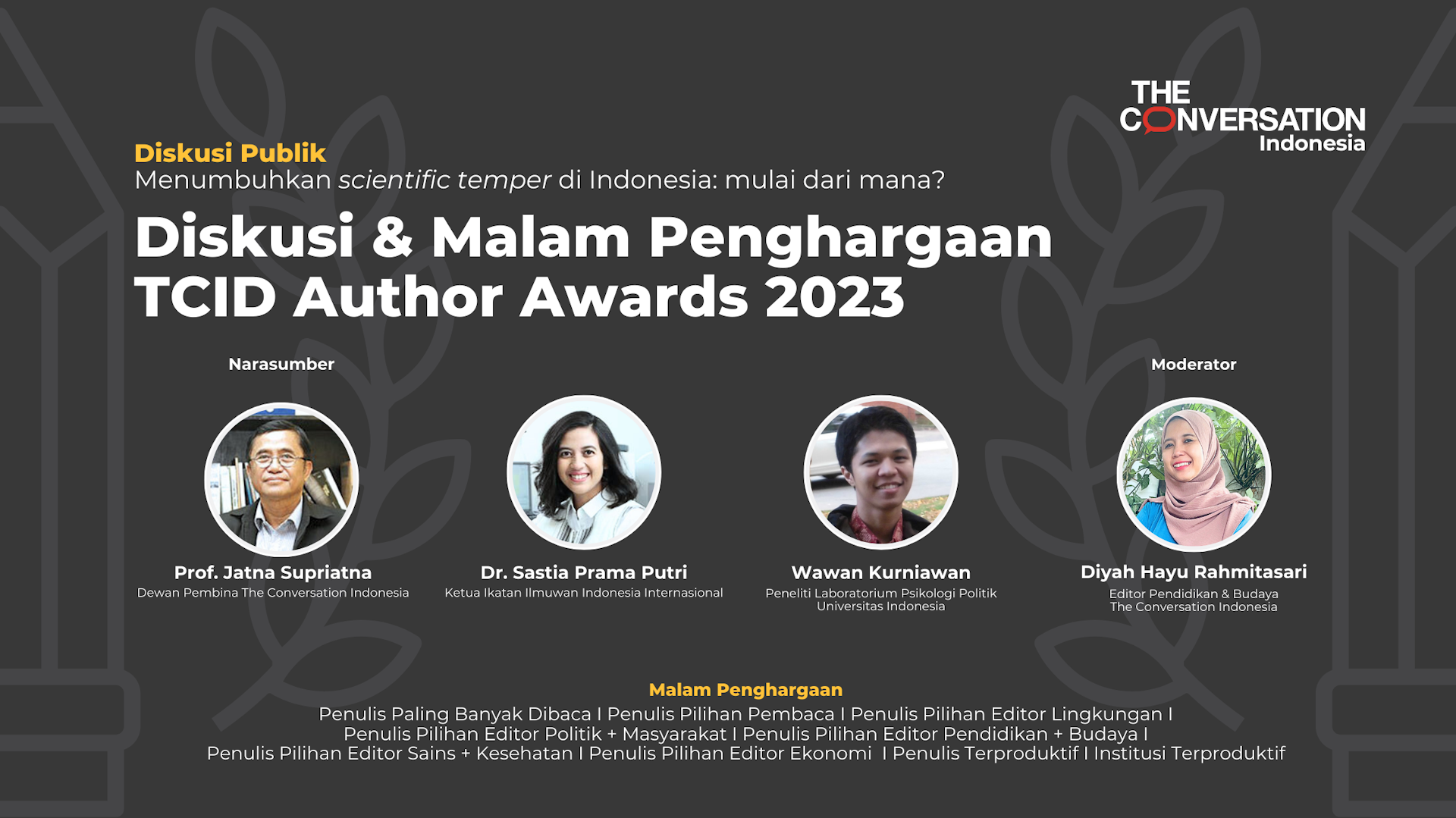 The Conversation Indonesia umumkan penulis terbaik di diskusi dan malam ...